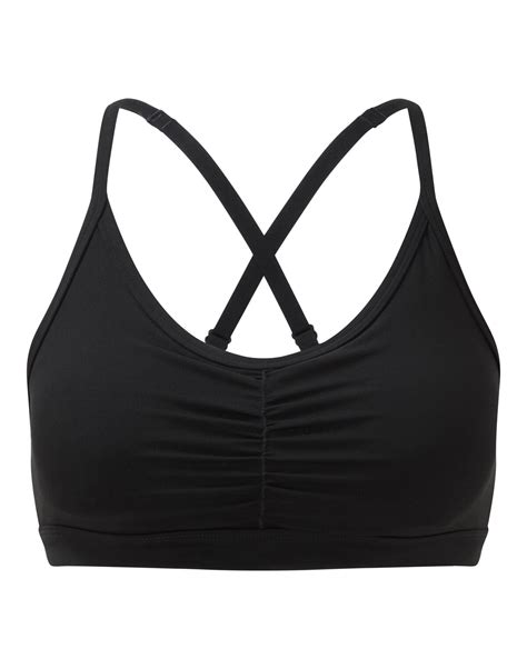 Tridri Womens Ruched Sports Bra Medium Impact Black