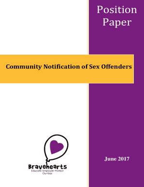 Fillable Online Bravehearts Org POSITION PAPER Community Notification Of Sex Offenders Fax