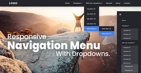 Responsive Header Navigation Menu With Dropdowns And Sub Dropdowns Html Css Javascript