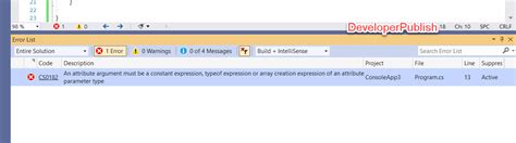C Error Cs0182 An Attribute Argument Must Be A Constant Expression