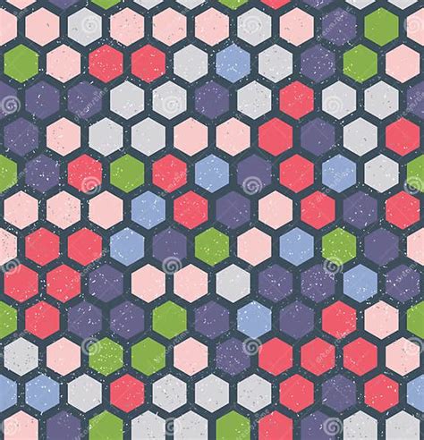 Teste Padrão Sem Emenda Retro Do Hexágono Do Vetor Ilustração Do Vetor