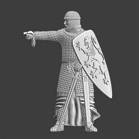 3d Printable Medieval Crusader Knight Pointing By Northern Crusades