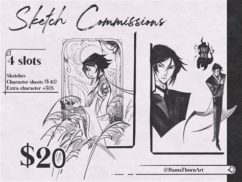 Rama Commissions Open On Twitter Limited Sketch Commissions 4