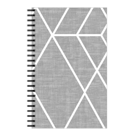 Geometric Grid Gray Notebook Shutterfly