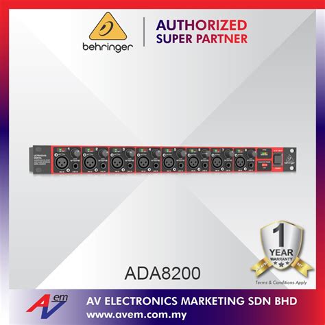 Behringer Ultragain Digital Ada8200 Audiophile 8 In 8 Out Adat Audio