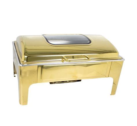 Chafing Dish Gold Rectangular Flat Top With Glass Shop Today Get It Tomorrow