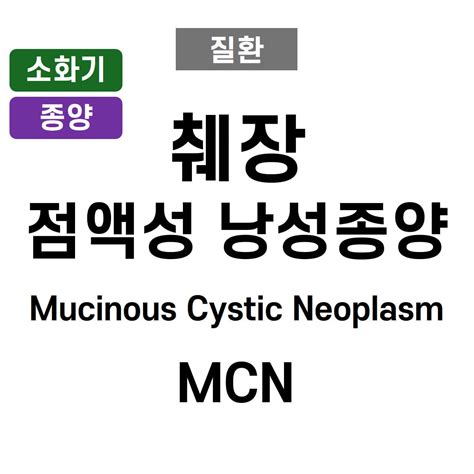 췌장 점액성 낭성종양 Mucinous Cystic Neoplasm Mcn 의학당