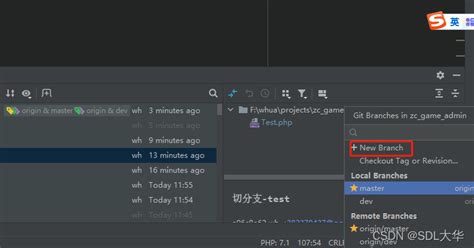 【备忘】phpstorm切换分支，修改，合并到主分支并推送到云仓库phpstrom合并分支 Csdn博客