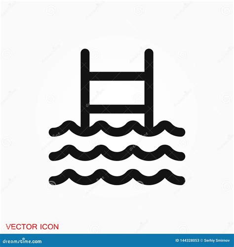 Pool Flat Icon Vector Sign Symbol For Design Stock Illustration
