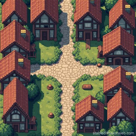 RPG Maker MV Old Town Crossroad Tileset Stable Diffusion Online