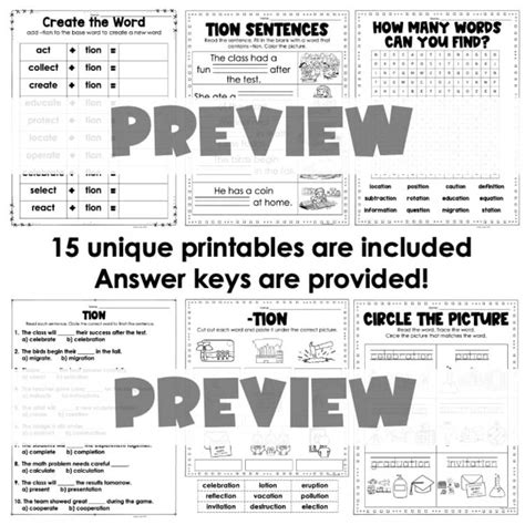 Tion Suffix Worksheets Orton Gillingham Phonics Activities Tion
