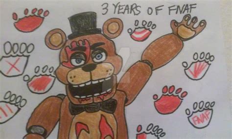 3 Years Of Fnaf Freddy Fazbear Drawing By Bluetronicbear On Deviantart