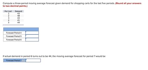 Solved Compute A Three Period Moving Average Forecast Given