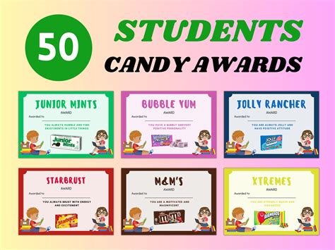 Student Candy Bar Awards Class Candy Bar Award Certificates Candy