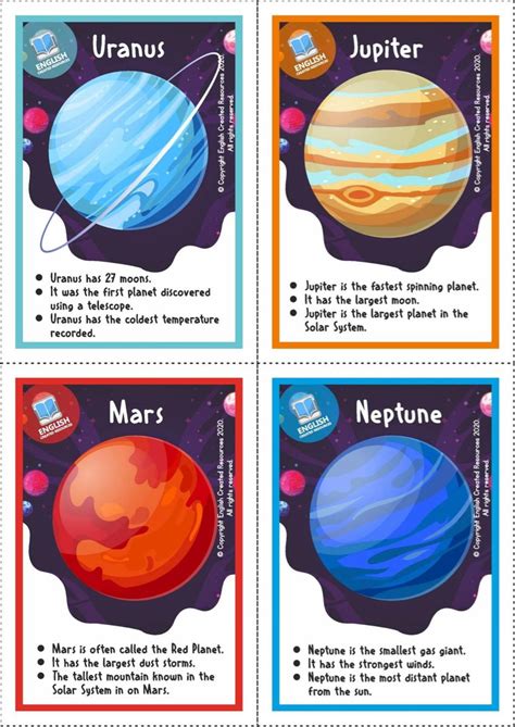 The Solar System Planets Tarjetas Informativas De Los Planetas En