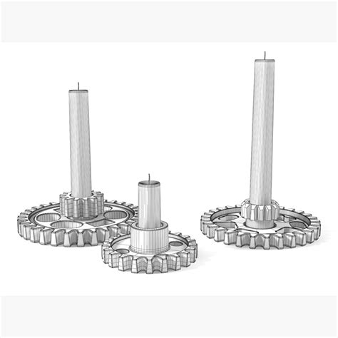 Boconcept Gear Black Candlesticks 3d Model Download Decoration On