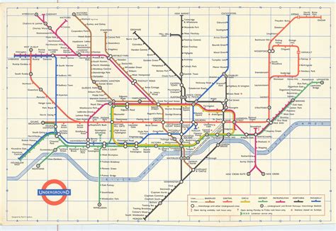 Plan Of The London Underground Diagram Of Lines And Station Index