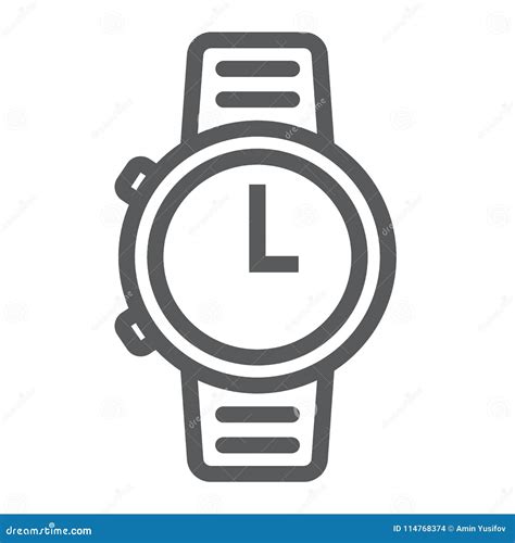 Watch Line Icon Clock And Time Starp Sign Stock Vector Illustration