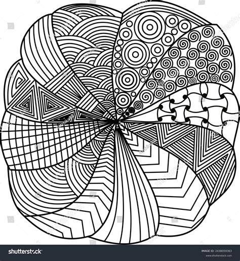 Black White Mandalazentangle Art Doodle Patterns Stock Vector Royalty