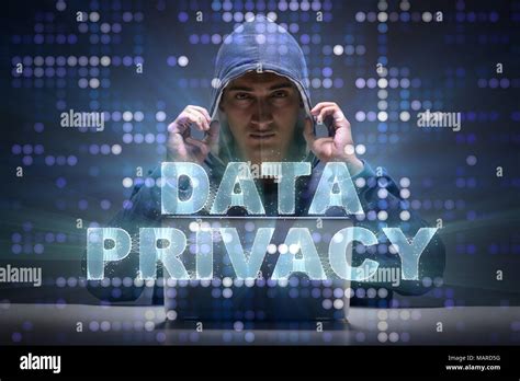 Data Privacy Concept With Hacker Stealing Personal Information Stock