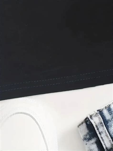 Simple Letter Print Top Casual Crew Neck Summer Temu