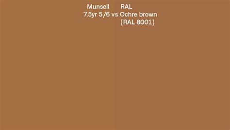 Munsell 75yr 56 Vs Ral Ochre Brown Ral 8001 Side By Side Comparison
