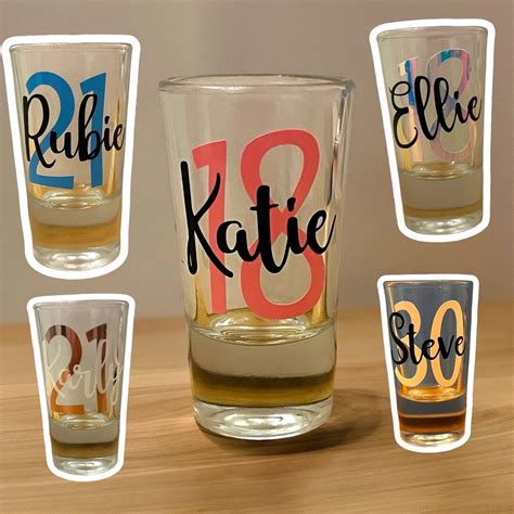 Personalised Birthday Shot Glass Personalised Shot Glass 18th 21st 40th