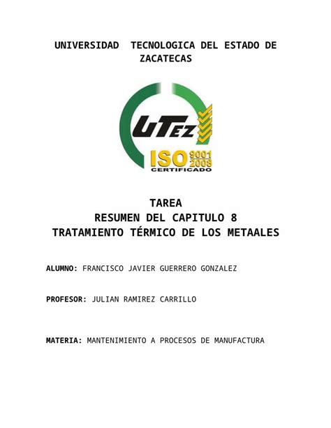 DOCX TRATAMIENTOS TÉRMICOS DE LOS METALES resumen DOKUMEN TIPS