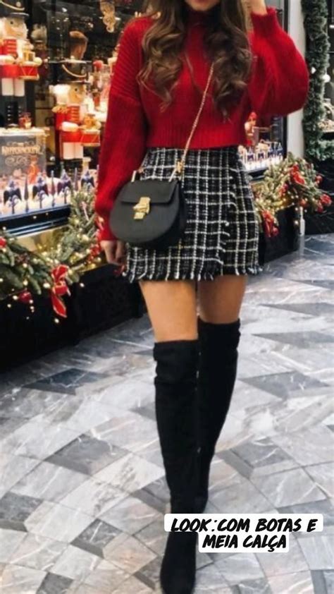 Lookcom Botas E Meia Calça Look Com Bota Blusas Vermelhas Roupas
