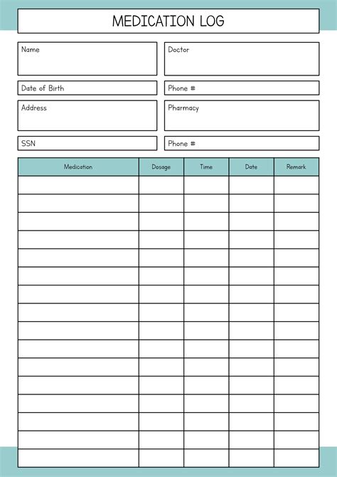 Medical Log Template