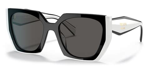 Prada Pr15ws Prescription Sunglasses Black And Talc Dark Grey