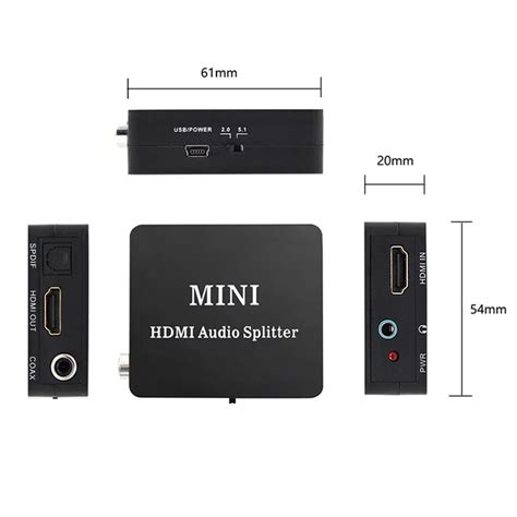 Hdmi To Hdmi Spdif 동축 이어폰 오디오 추출기 변환기 오디오 분배기 Usb 케이블 포함 2ch 51ch