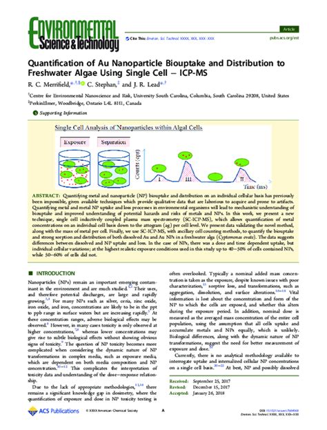 Pdf Quantification Of Au Nanoparticle Biouptake And Distribution To