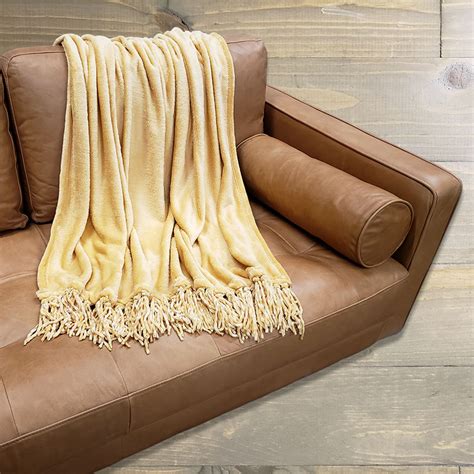 Ochre Plush Throw Blanket All Out Event Rental