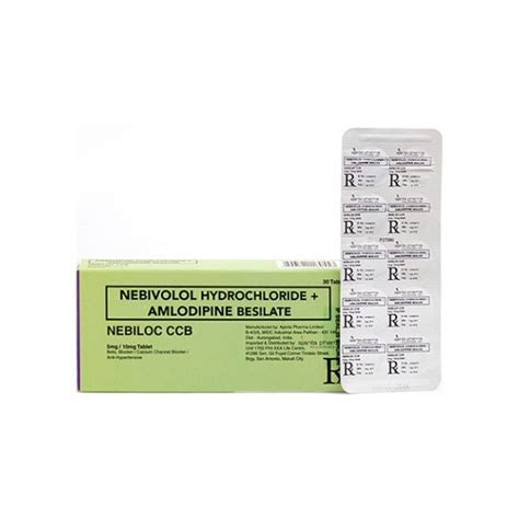 Nebiloc Ccb Nebivolol Hydrochloride Amlodipine Besilate 5mg 10mg