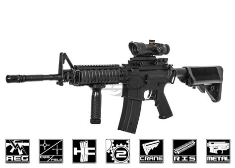 Jg M4 Sopmod Ris Aeg Airsoft Rifle Enhanced Version Black