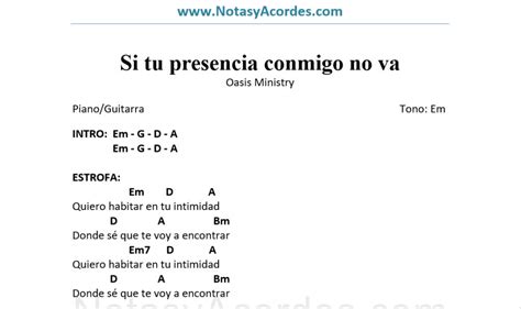 ACORDES De OASIS MINISTRY Para Guitarra Piano PDF