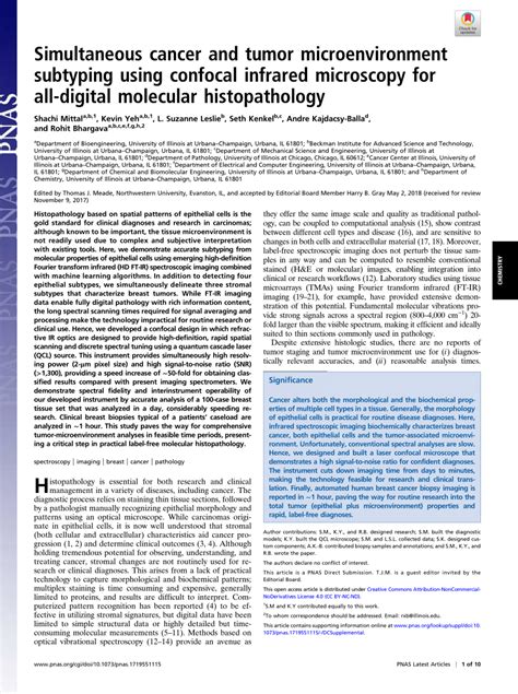 Pdf Simultaneous Cancer And Tumor Microenvironment Subtyping Using