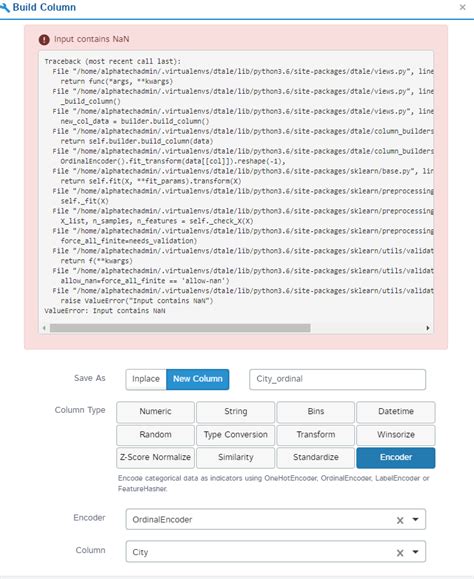 Encoders Error Issue 310 Man Group Dtale GitHub