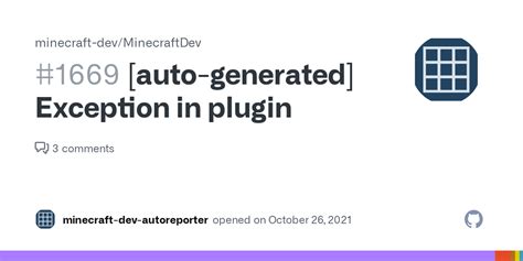 Auto Generated Exception In Plugin · Issue 1669 · Minecraft Dev