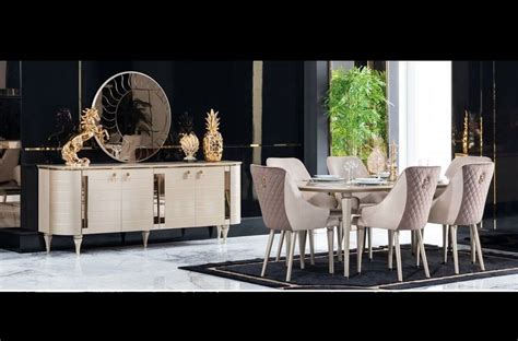 Jvmoebel Esszimmer Set Komplett Esszimmer Kommoden Tisch 6x Stühle