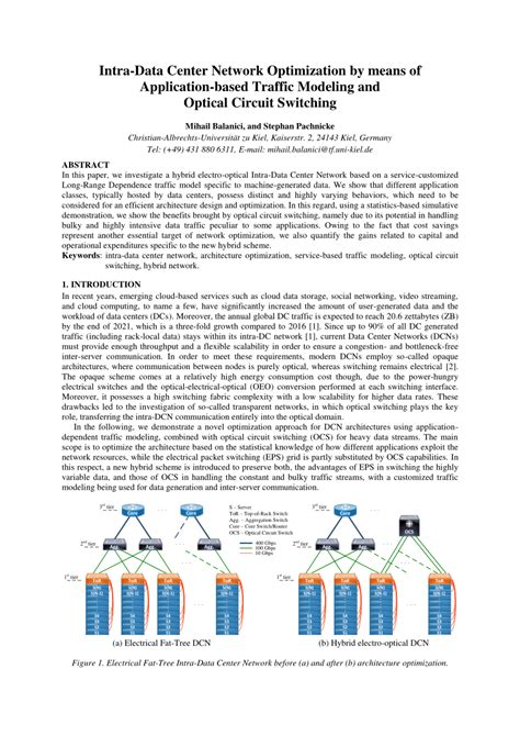 Pdf Intra Data Center Network Optimization By Means Of Application