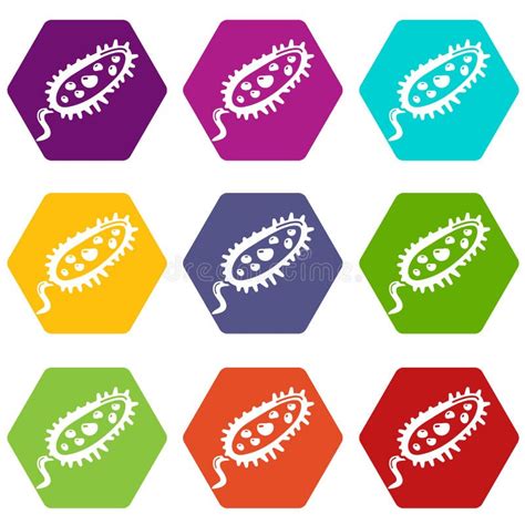 Microbe Icons Set 9 Vector Stock Vector Illustration Of Magnifier