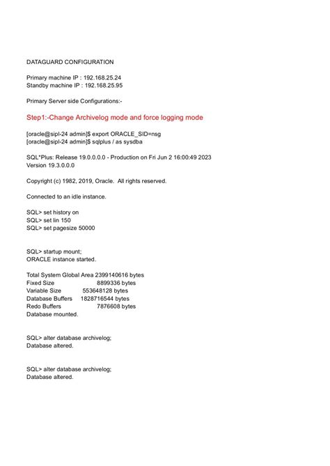 Oracle 19c Dataguard Configuration Max Performance Steps Saiteja Vaddepalli 16 Comments