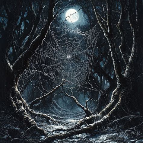 Chilling Spider Web Halloween Scene Imagella