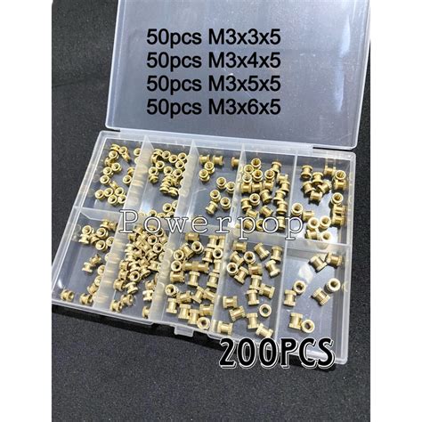 Jual Brass Knur 200 500pcs M2 M25 M3 M4 Mur Tanam Molding 3d Print