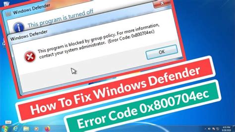 Arreglar Error Del Windows Defender C Digo X Ec En Pocos Pasos