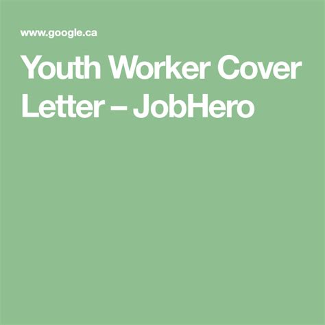 10 Youth Worker Cover Letter Examples And Templates Youth Worker