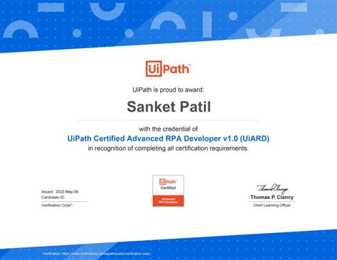Sanket Patil On Linkedin Uipath Uipathcommunity Rpadeveloper Rpa Certification