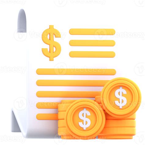 3d Illustration Invoice 55938824 Png
